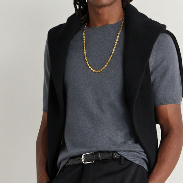 Gold Euclid Rectangular Link Chain Necklace | Gold-plate | JAREDJAMIN
